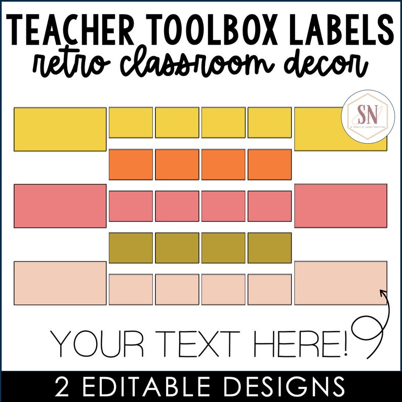 Retro Classroom Decor | Teacher Toolbox Labels - Etsy