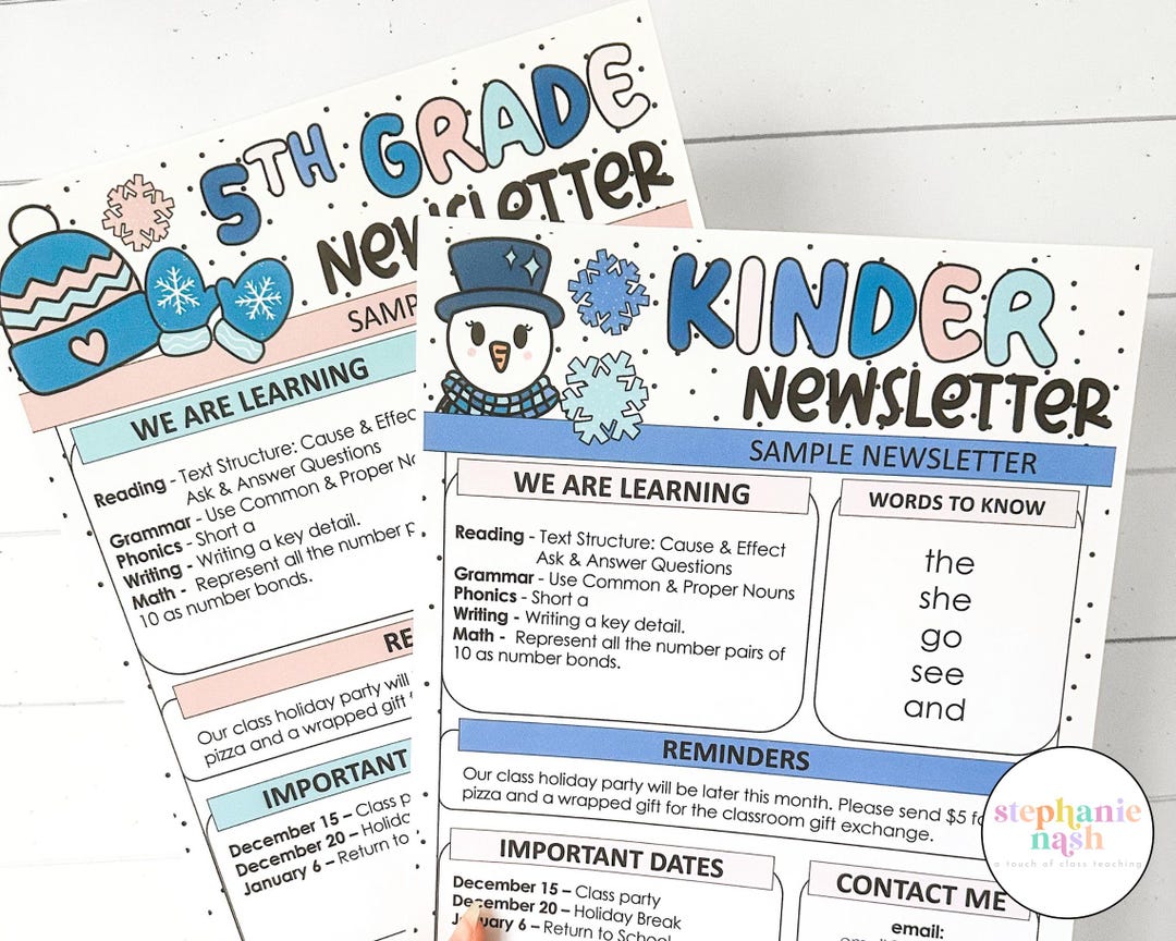 Winter Newsletters | January Newsletter | January Newsletter Editable ...