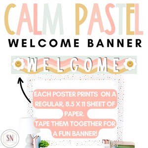 Calm Pastel Classroom Decor Welcome Banner Editable - Etsy
