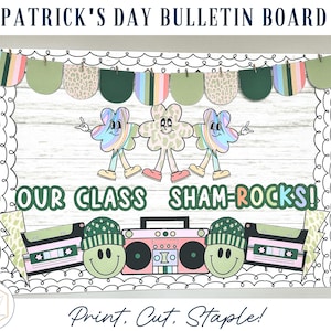 Retro 90's St. Patrick's Day Bulletin Board Kit | March Bulletin Board ...
