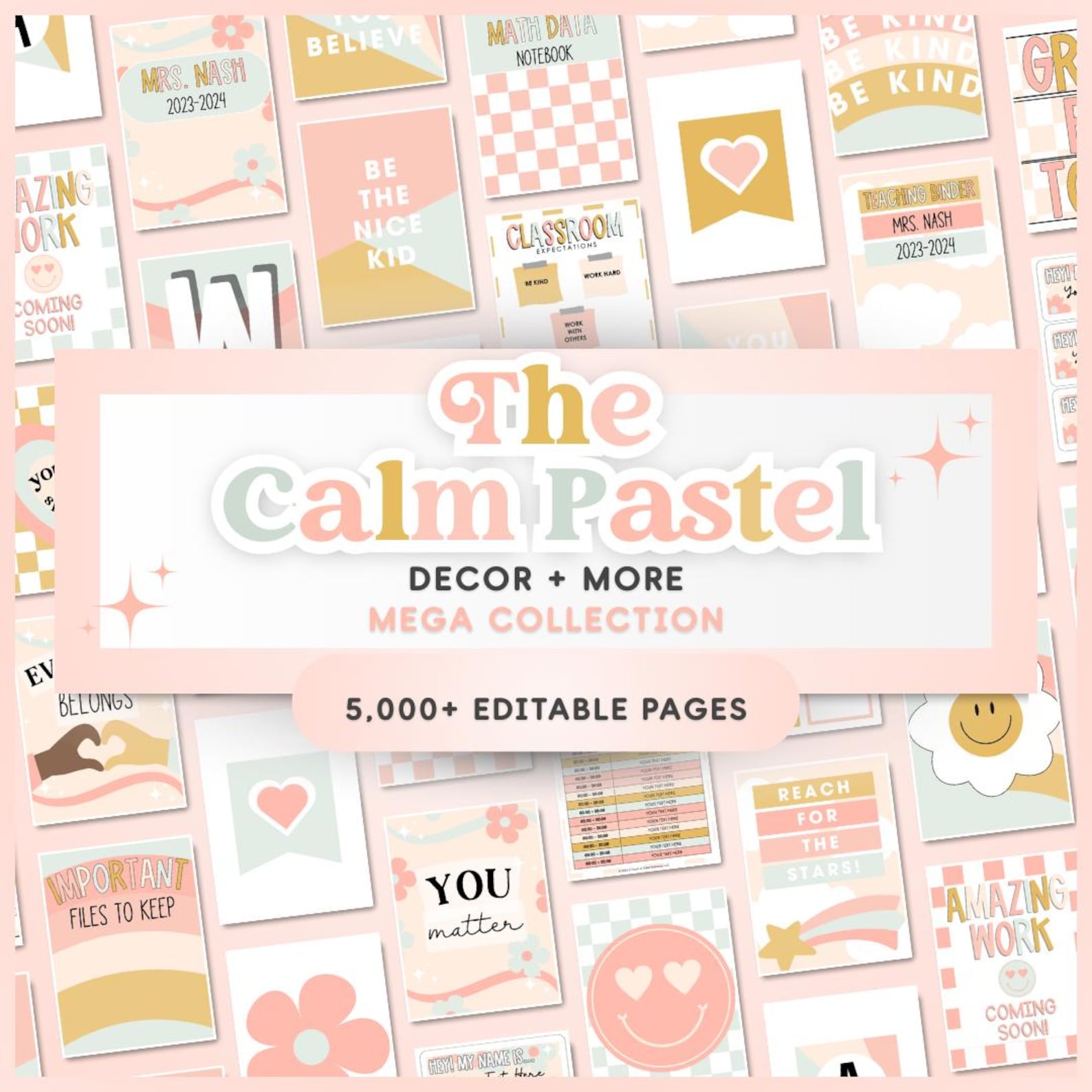 Calm Pastel Classroom Decor Bundle Editable | Ultimate Mega Classroom ...