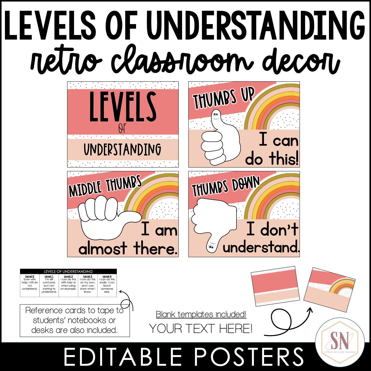 Retro Classroom Decor Levels of Understanding Posters - Etsy