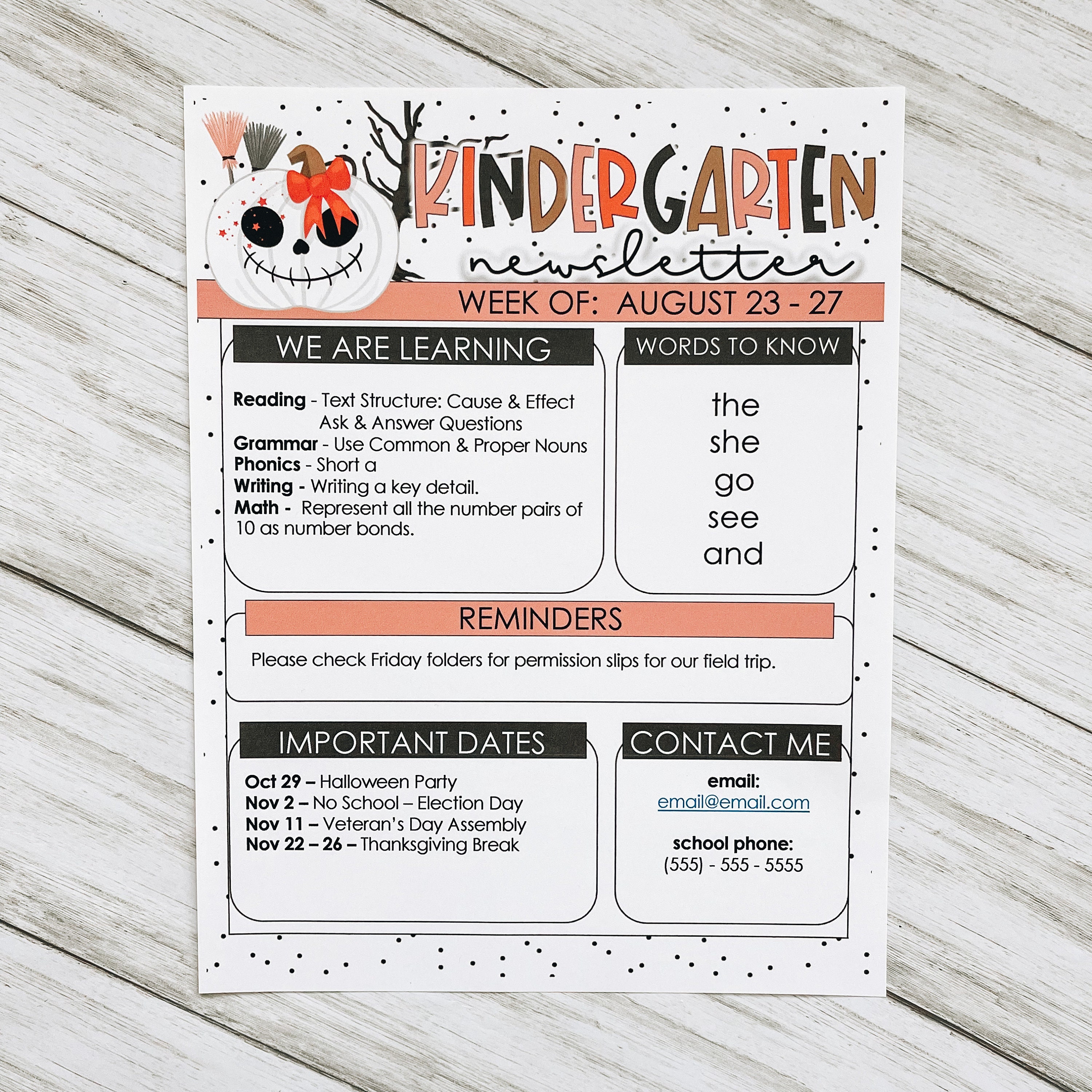 Halloween Newsletter Templates - Etsy