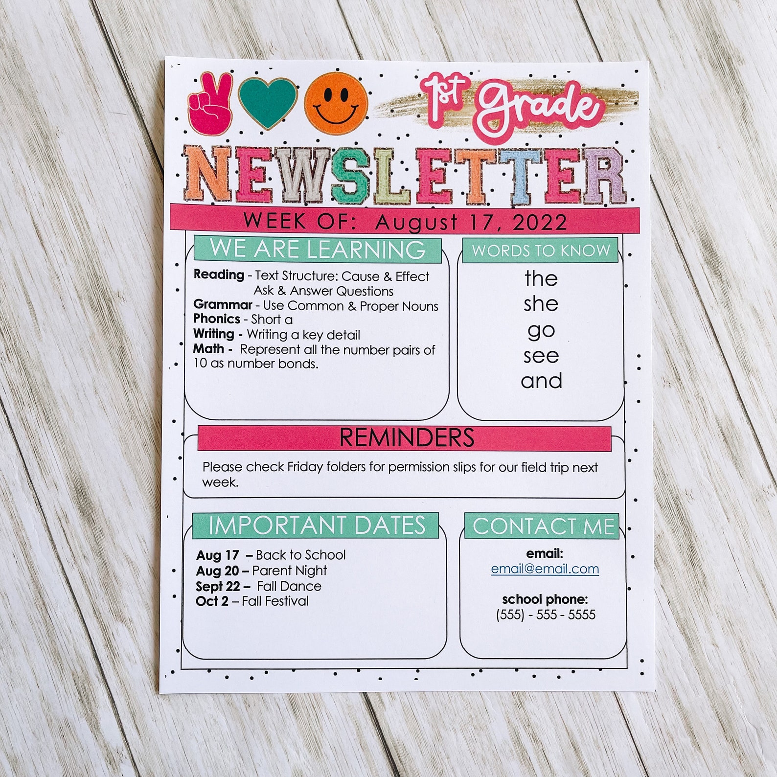 Groovy Classroom Decor | Newsletters - Etsy