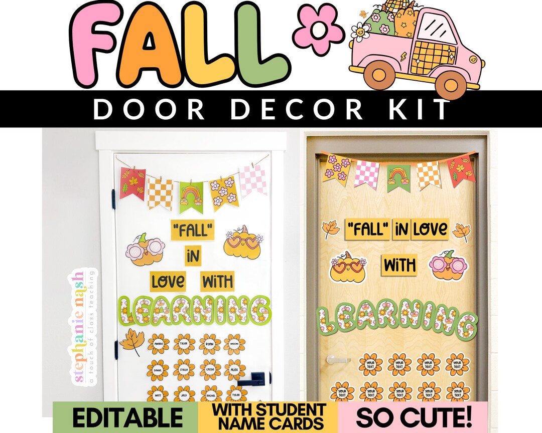 Fall Door Decor Kit Fall Classroom Decor Editable - Etsy