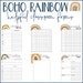 Boho Rainbow Binder Covers Helpful Forms & Calendar - Etsy