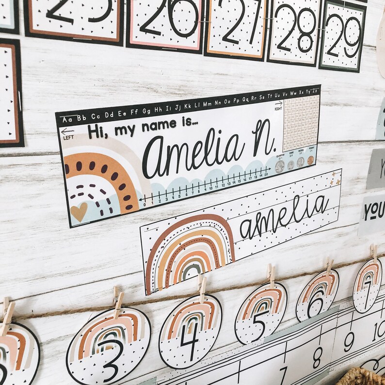 Boho Rainbow Desk Plates | Etsy