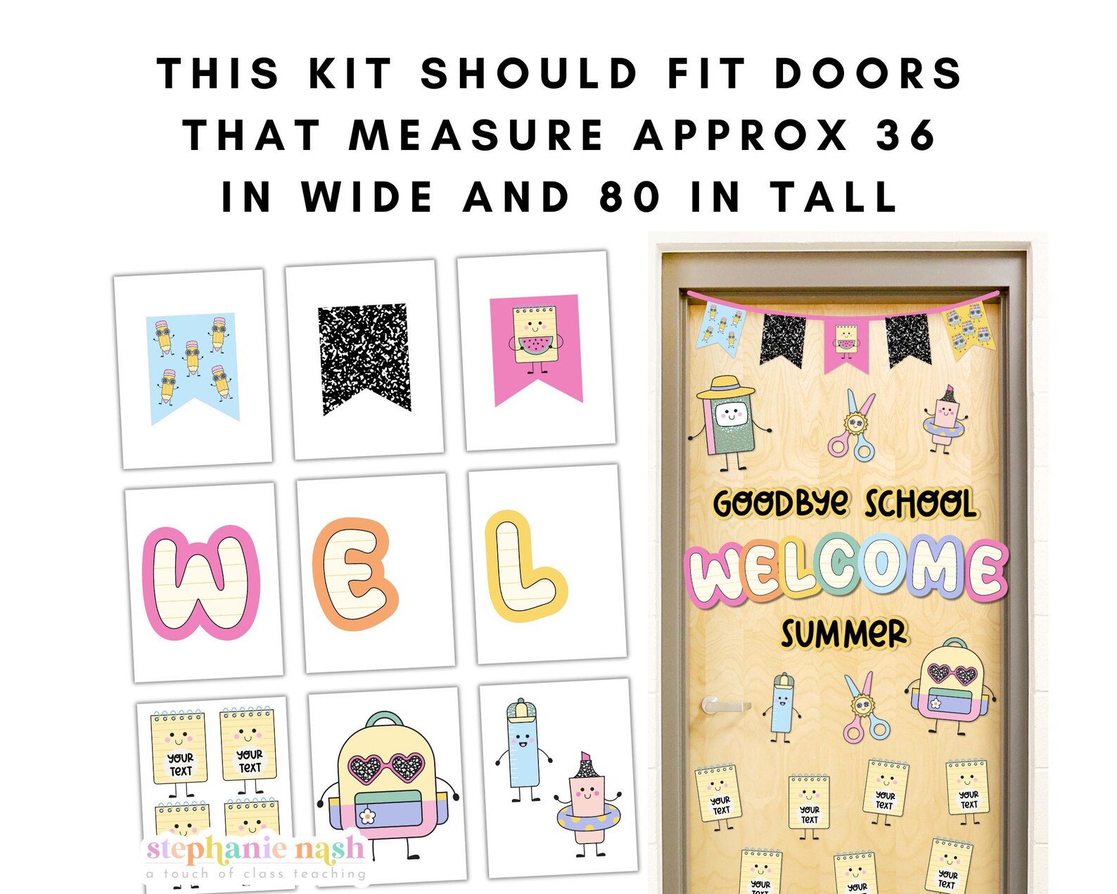 Summer Classroom Door Decor Kit | Printable, Editable (PDF, Powerpoint ...