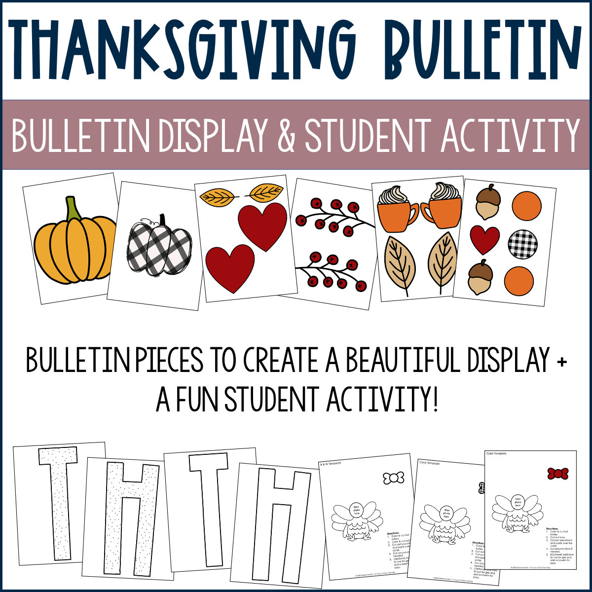 Thanksgiving Bulletin Board Kit & Student Activity - Etsy