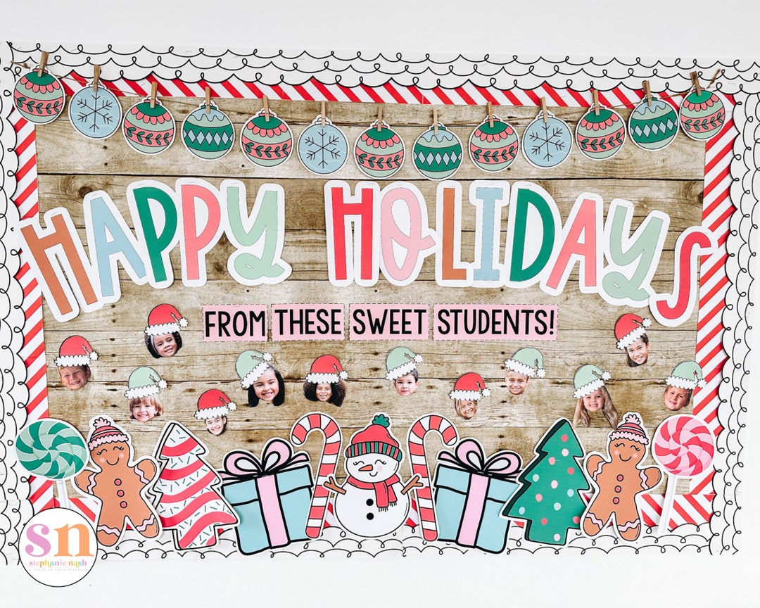 Christmas Bulletin Board | December Bulletin Board With Student Photos ...