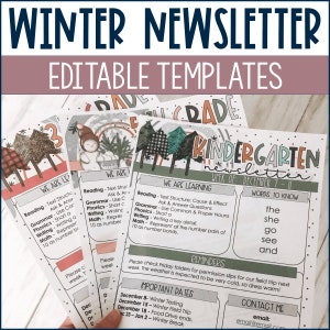Winter Newsletter Templates - Etsy