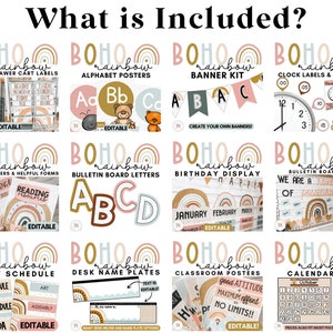 Boho Rainbow Classroom Decor | Neutral Rainbow Decor Bundle 3,000+ Page ...