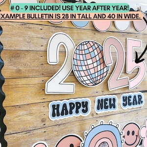New Years Bulletin Board Kit in Muted Colors | January Bulletin Board ...