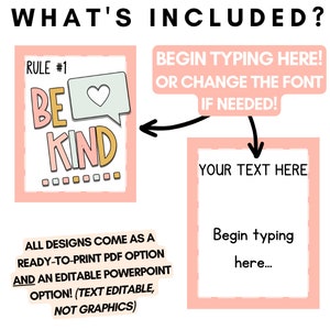 Calm Pastel Classroom Decor | Class Rules Posters | Editable | *NEW - Etsy