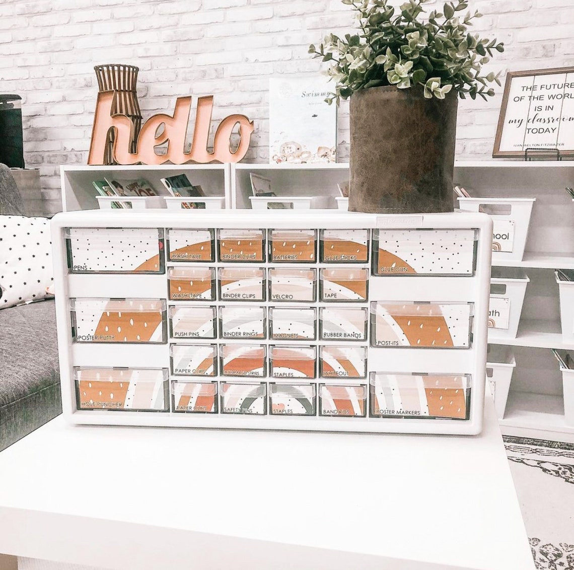 Boho Rainbow Teacher Toolbox Labels - Etsy