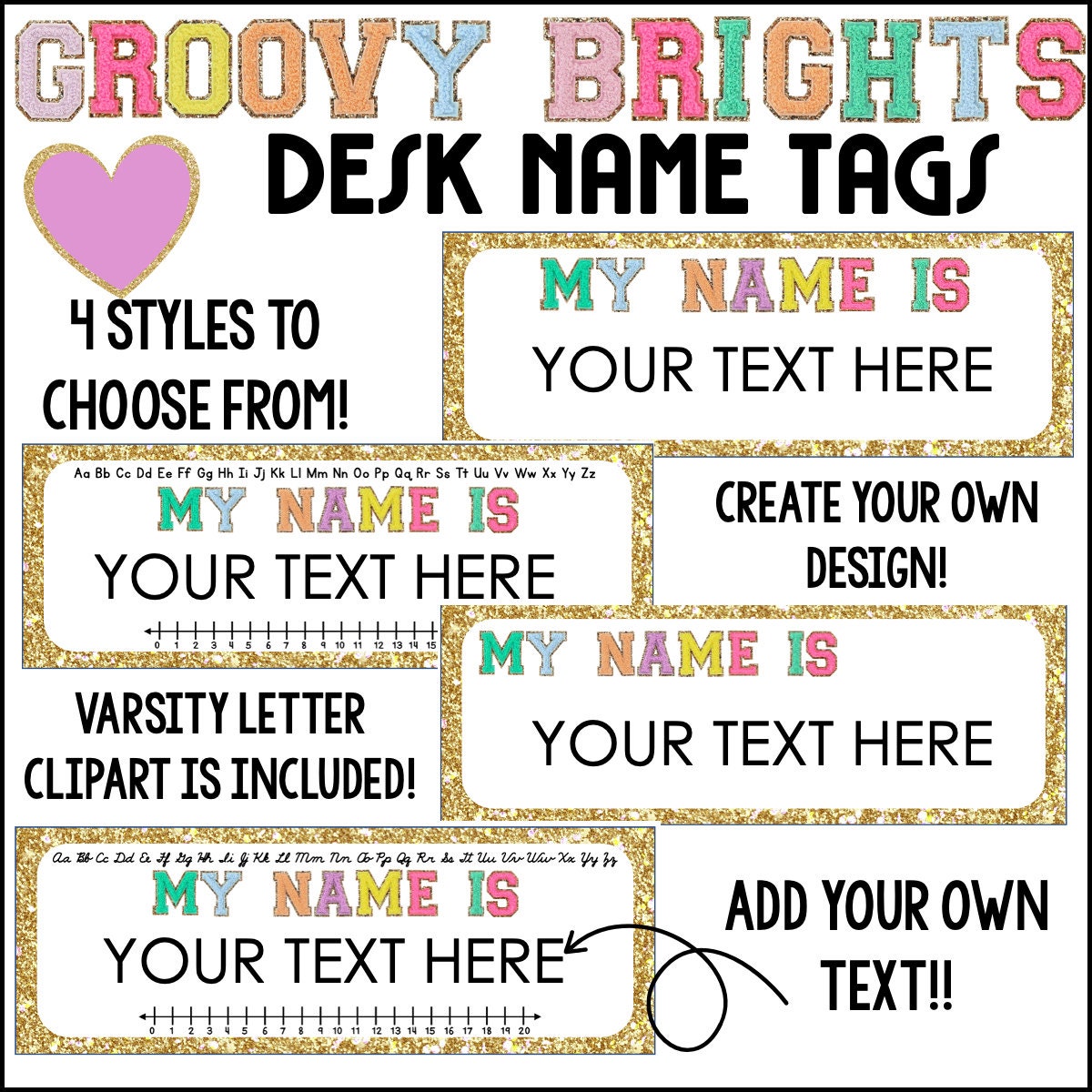Groovy Classroom Decor Desk Name Plates - Etsy