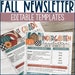 Fall Newsletter Templates - Etsy