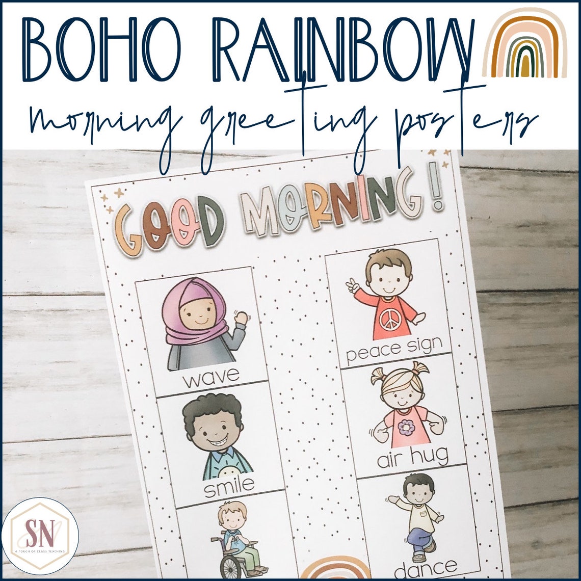 Boho Rainbow Morning Greeting Posters | Etsy