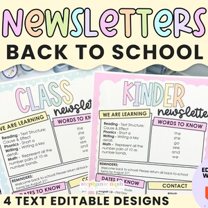 Back to School Newsletters | Editable Newsletter Templates | Classroom ...