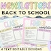 Back to School Newsletters | Editable Newsletter Templates | Classroom ...