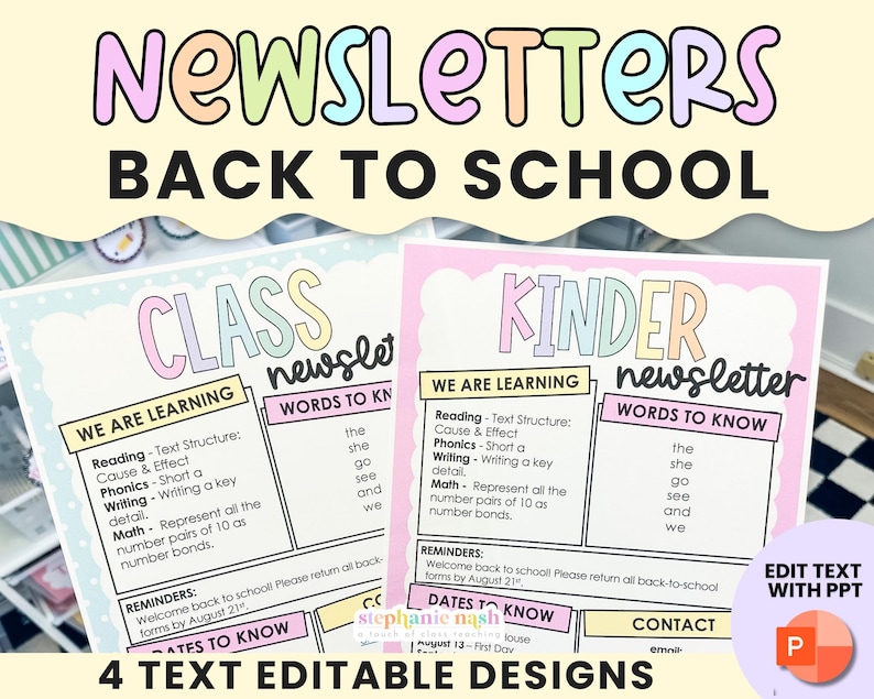 Back to School Newsletters | Editable Newsletter Templates | Classroom ...