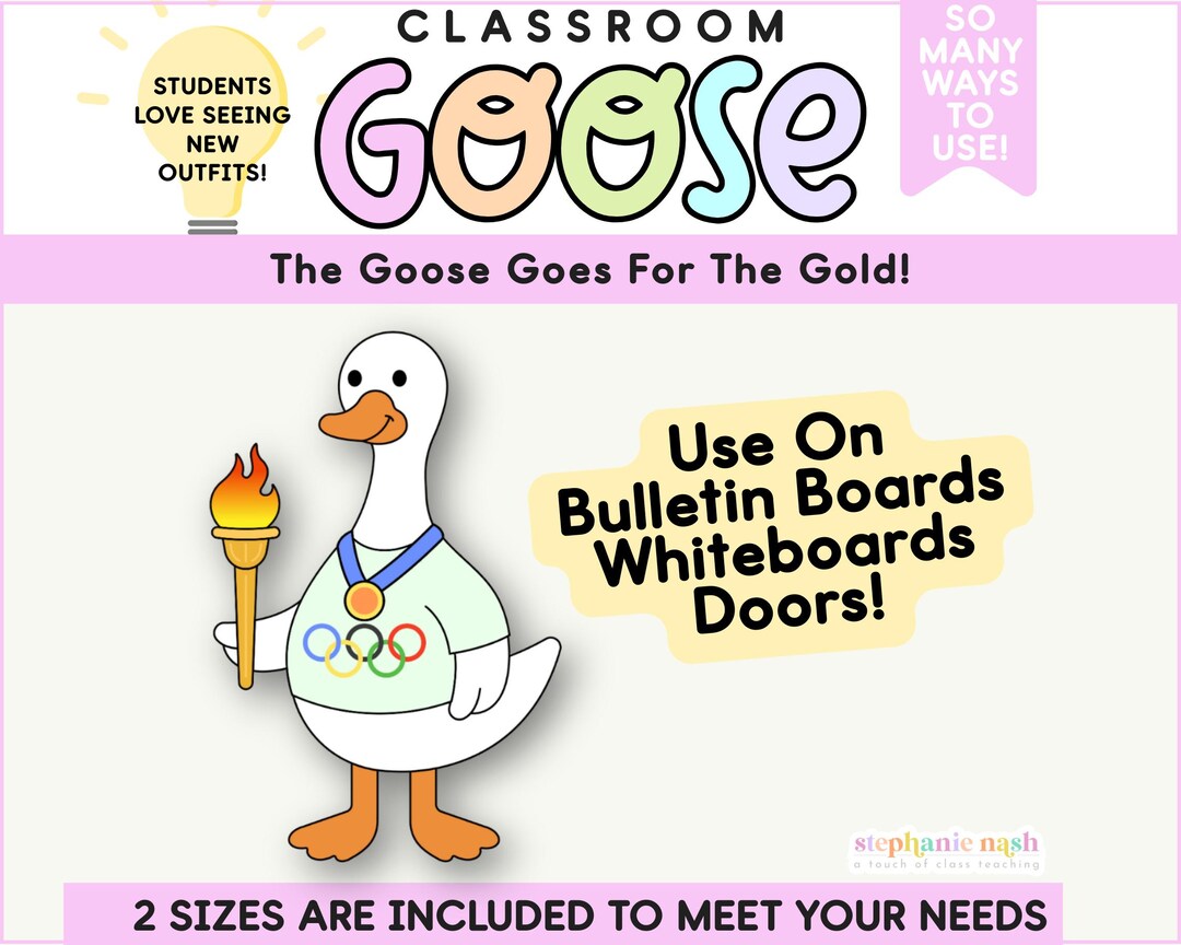 Winter Games Classroom Goose | Silly Goose Goes for the Gold - Etsy