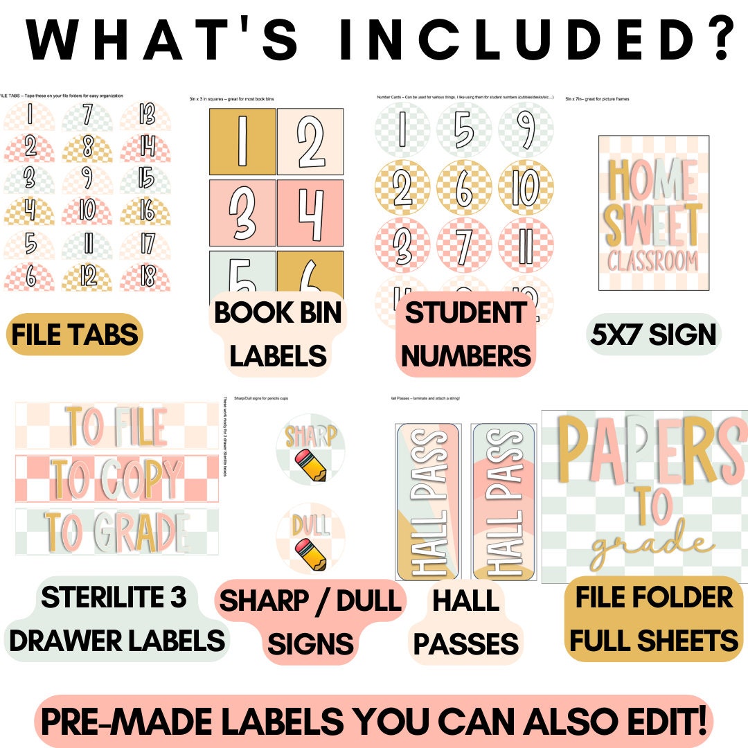 Calm Pastel Classroom Decor | Labels Templates | Editable | *NEW - Etsy