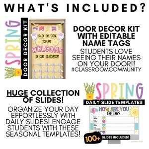 Spring Classroom Decor | Spring Bulletin Letters | Spring Door Decor ...