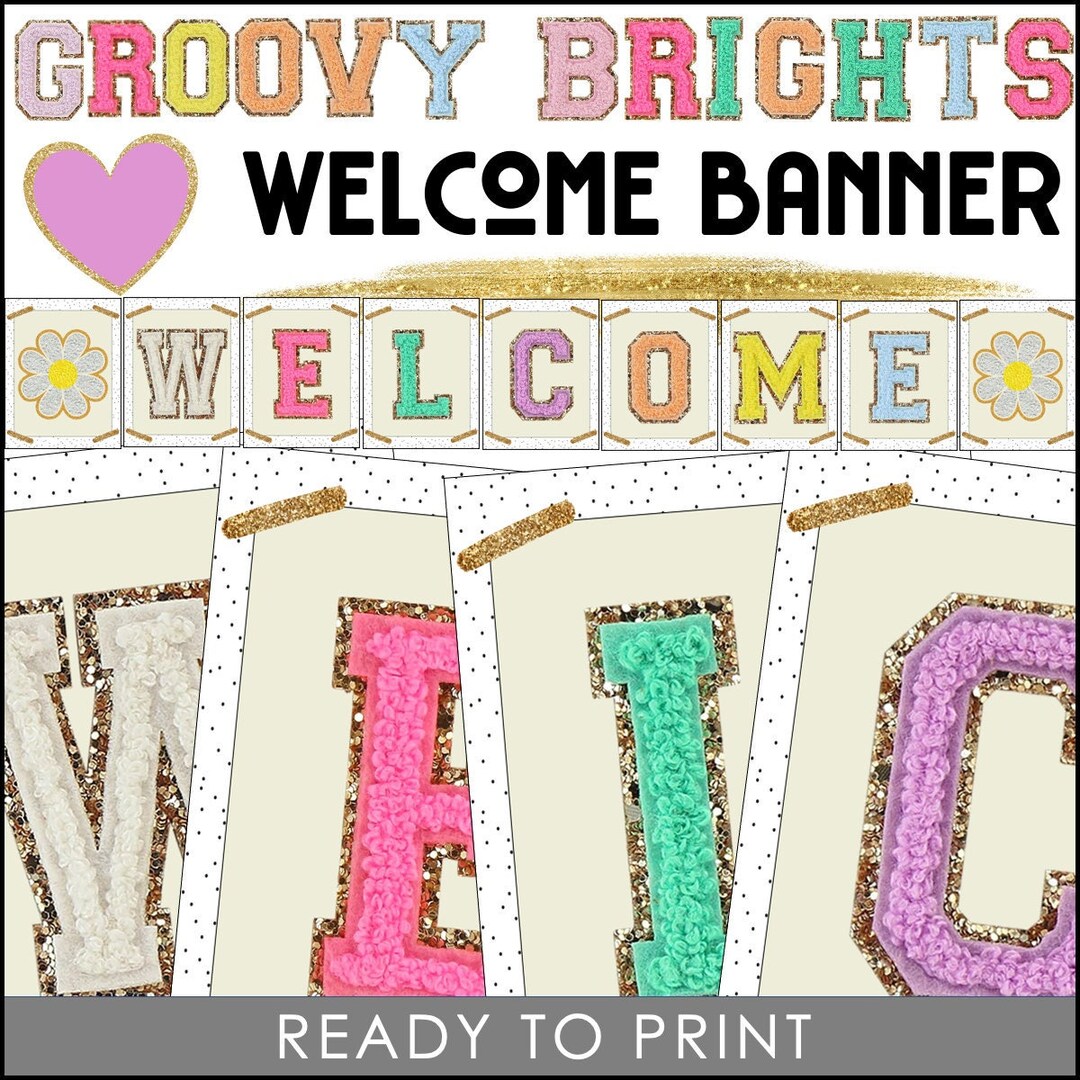 Groovy Classroom Decor | Welcome Banner - Etsy