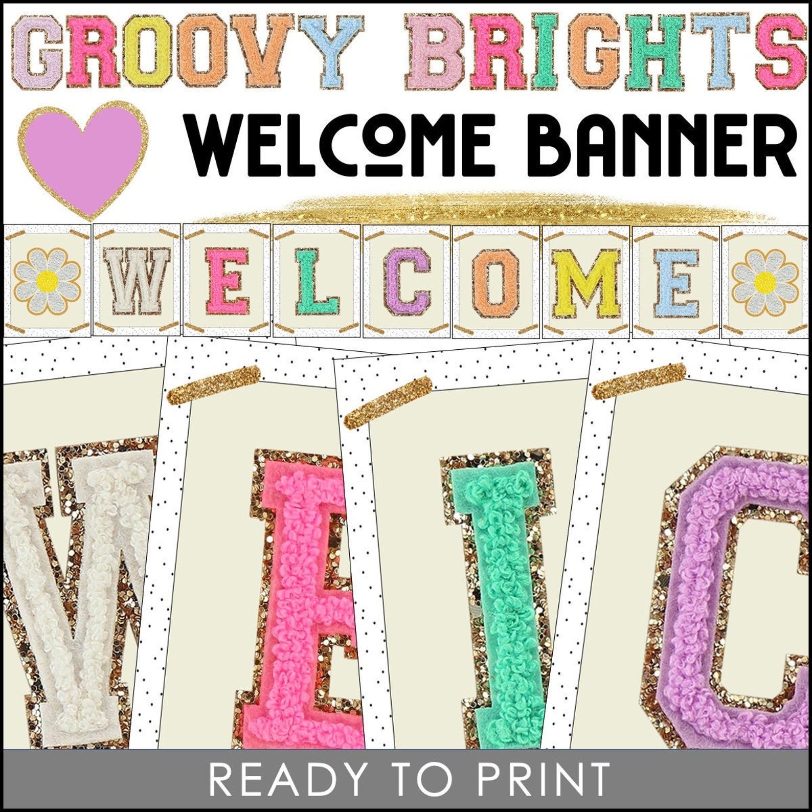 Groovy Classroom Decor Welcome Banner - Etsy