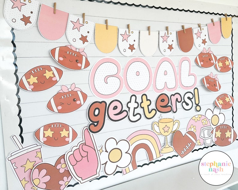 Football Bulletin Board | Goal Setting Bulletin Board Ideas | Sports ...