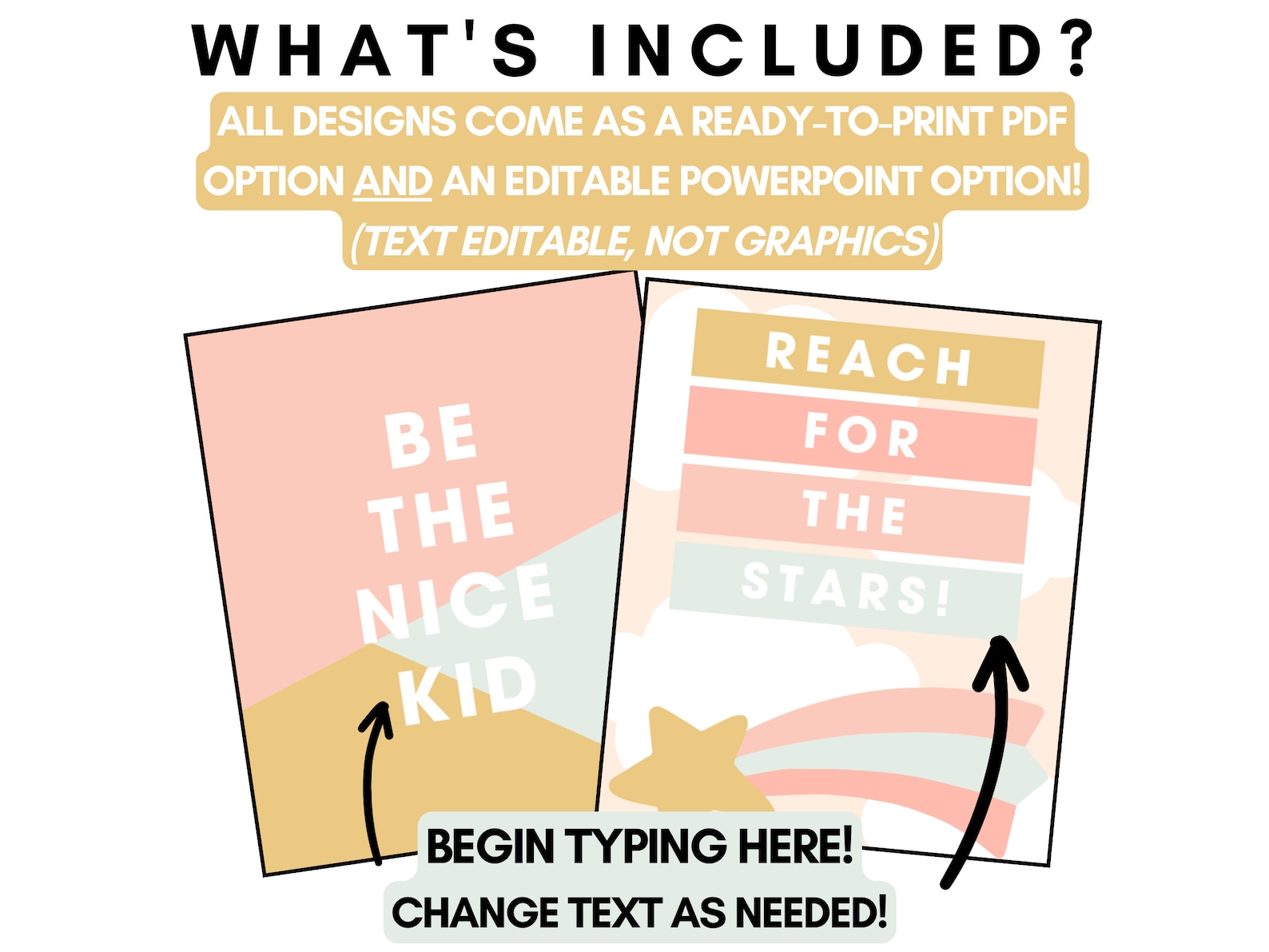 Calm Pastel Classroom Decor | Classroom Posters | Editable | - Etsy