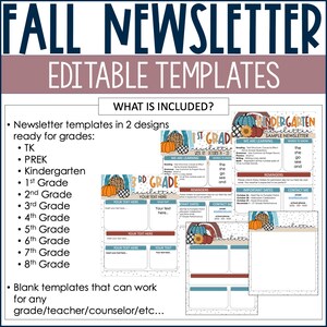 Fall Newsletter Templates - Etsy