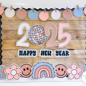 New Years Bulletin Board Kit in Muted Colors | January Bulletin Board ...