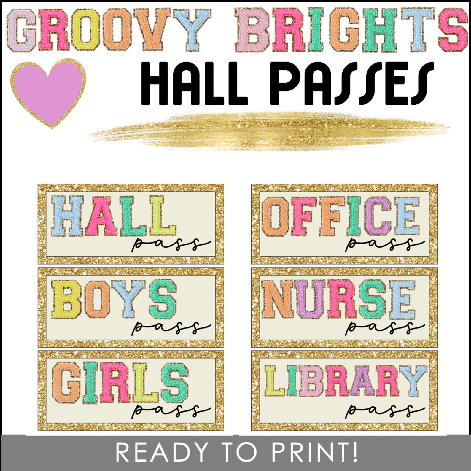 Groovy Classroom Decor Hall Passes - Etsy