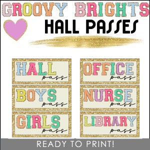 Groovy Classroom Decor | Hall Passes - Etsy