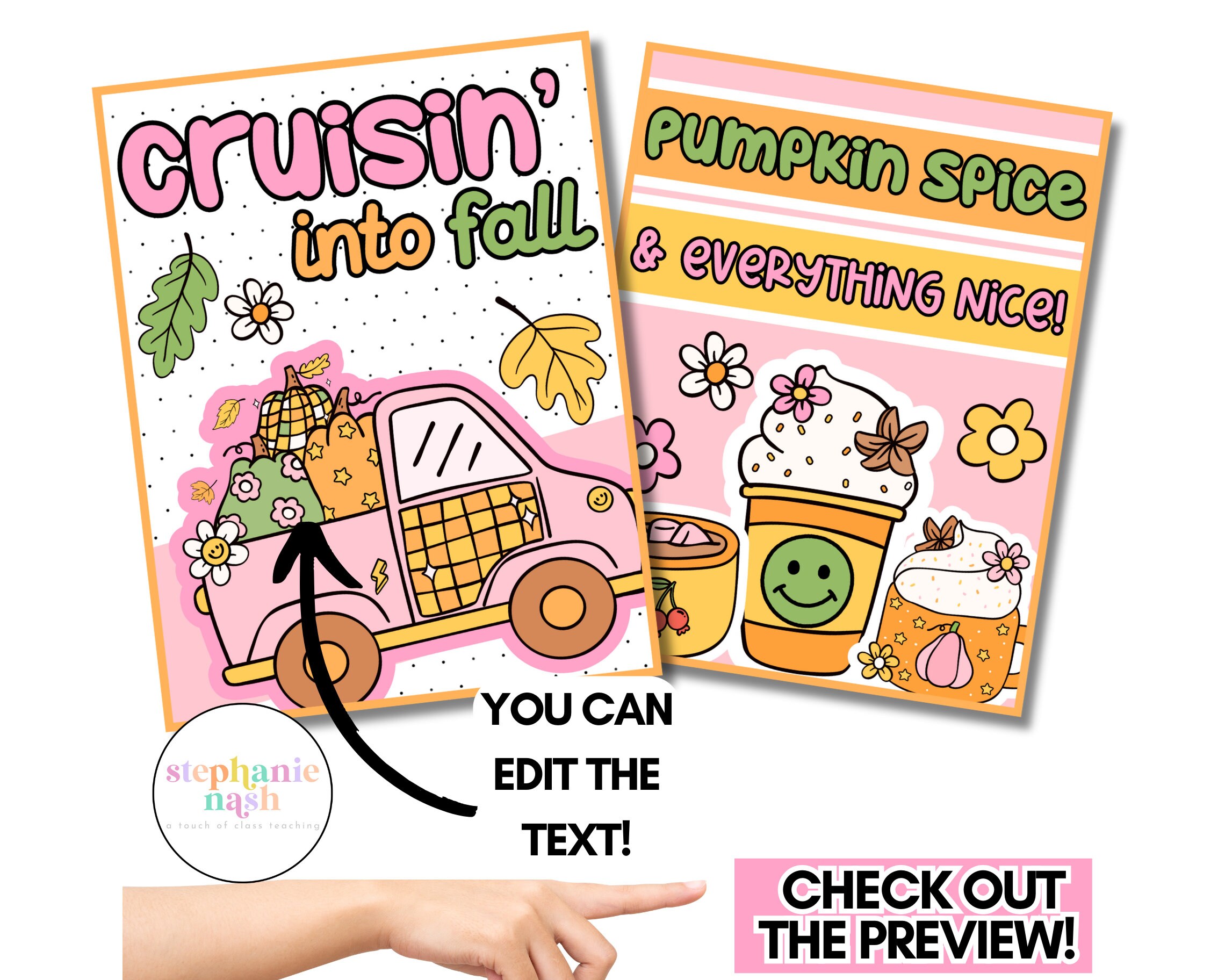 Fall Bulletin Board Classroom Posters | Editable - Etsy