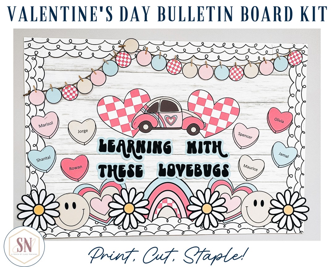 Groovy Valentine's Day Bulletin Board | Retro February Bulletin Board ...