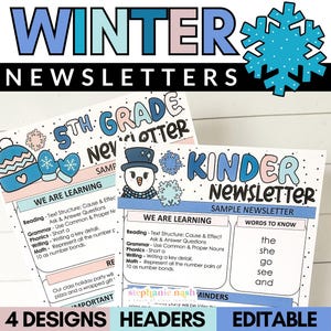 Winter Newsletters | January Newsletter | January Newsletter Editable ...