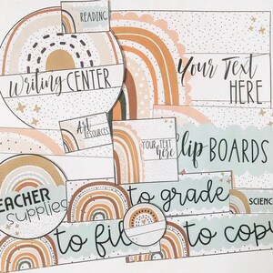 Boho Rainbow Editable Labels - Etsy