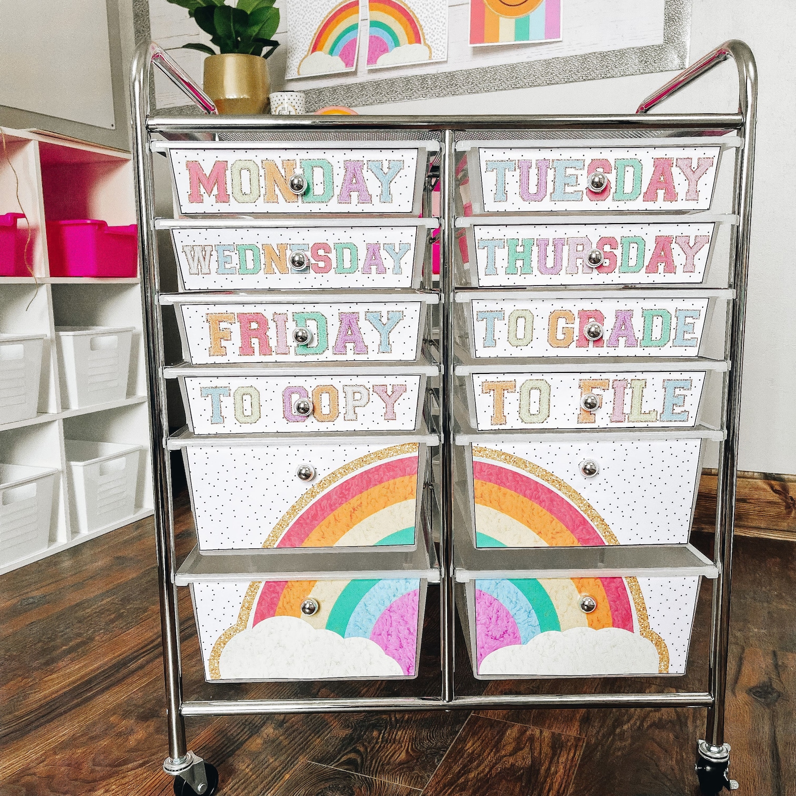 Groovy Classroom Decor 12 Drawer Cart Labels - Etsy
