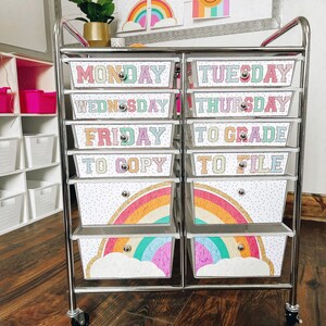 Groovy Classroom Decor | 12 Drawer Cart Labels - Etsy