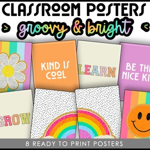 Groovy & Bright Classroom Decor | Classroom Posters - Etsy