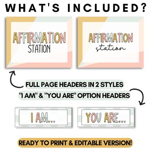 Calm Pastel Classroom Decor | Affirmation Station | Editable | *NEW - Etsy