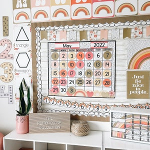Retro Classroom Decor | Calendar Kit - Etsy