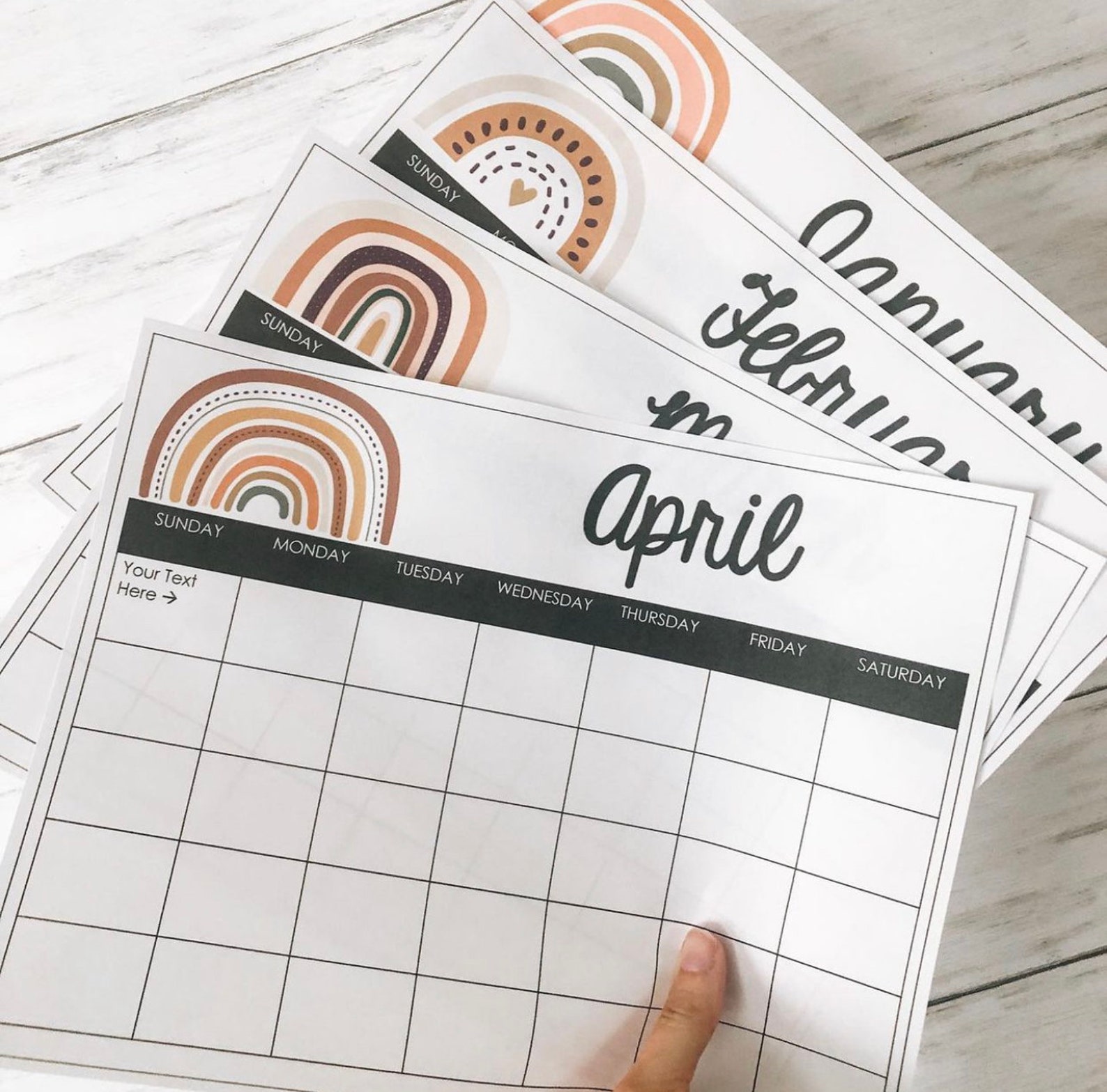 Boho Rainbow Binder Covers Helpful Forms & Calendar - Etsy