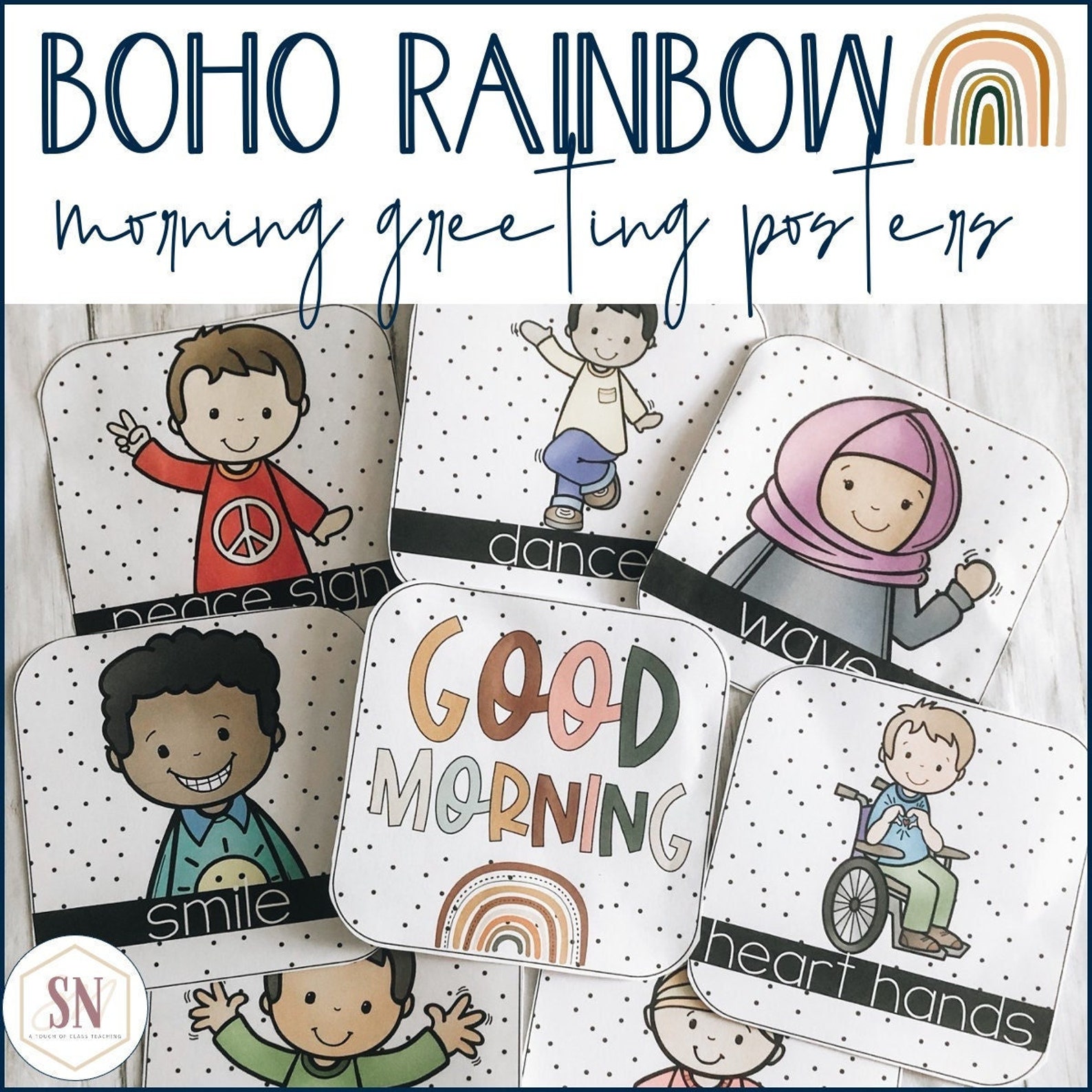 Boho Rainbow Morning Greeting Posters - Etsy