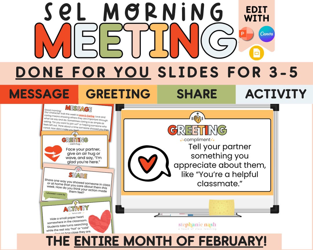 SEL Morning Meeting Slides 3rd, 4th Grade, 5th Grade Morning Meeting ...