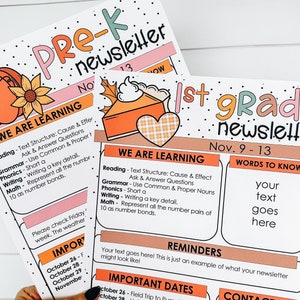 Thanksgiving Newsletters | Thanksgiving Classroom Newsletters - Etsy