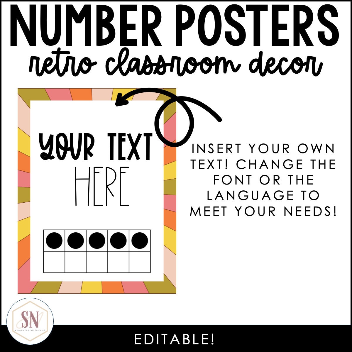 Retro Classroom Decor | Number Posters - Etsy